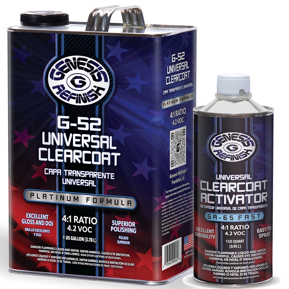 Genesis Refinish 4:1 Universal Urethane Clearcoat Gallon G-52 & Quart GA-65 Genesis Refinish ...