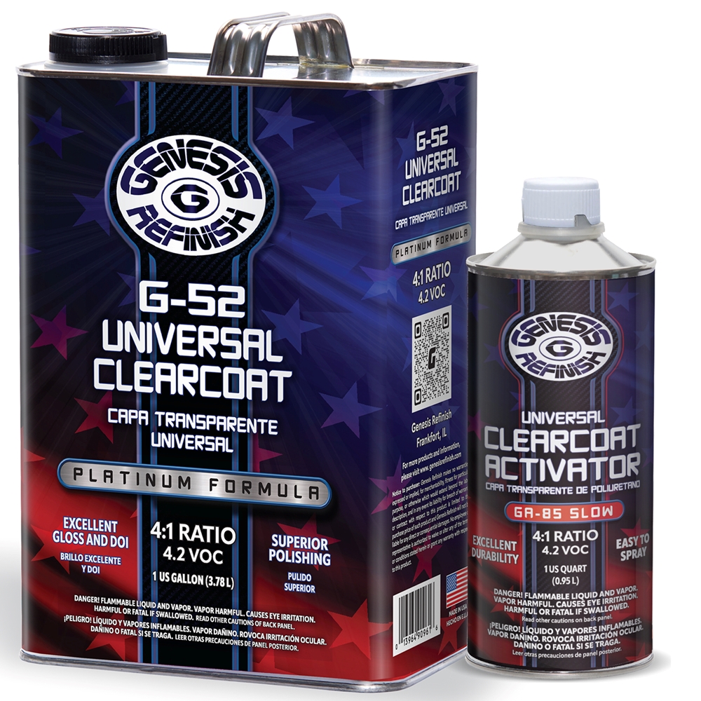 Genesis Refinish 4:1 Universal Urethane Clearcoat Gallon G-52 & Quart ...