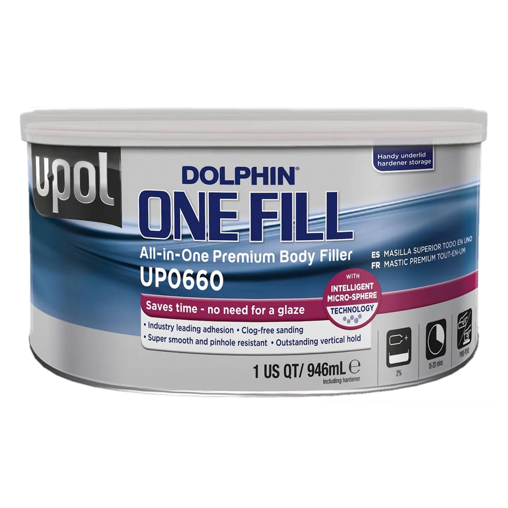 U-Pol Dolphin One-Fill Premium Body Filler Quart - UP0660